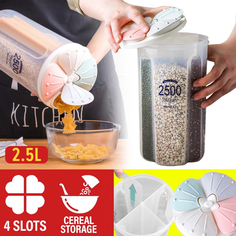 Mango_leong0123 2.5L Grain Bean Coffee Snack Separator Storage ...