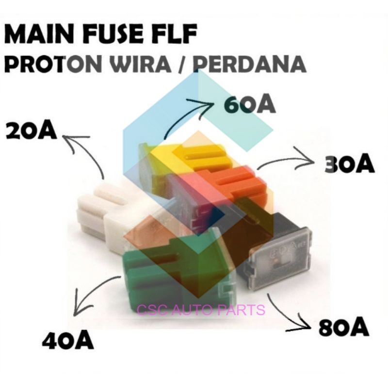 PROTON WIRA/PERDANA MAIN FUSE 20A 30A 40A 50A 60A 70A 80A 100A | Shopee ...