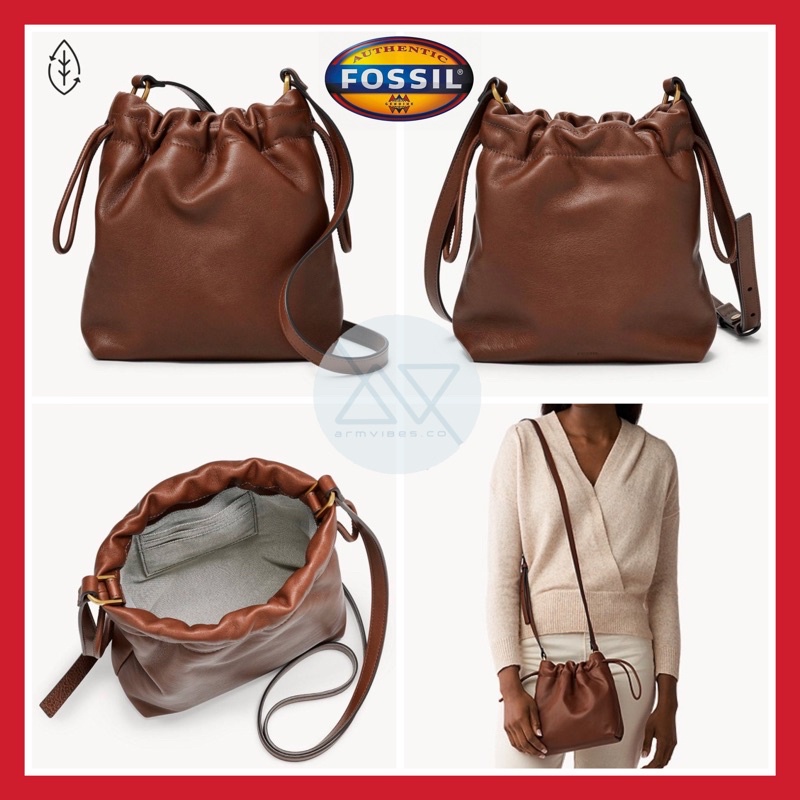 (Original) Fossil Gigi Small Drawstring Crossbody | leather handbag ...