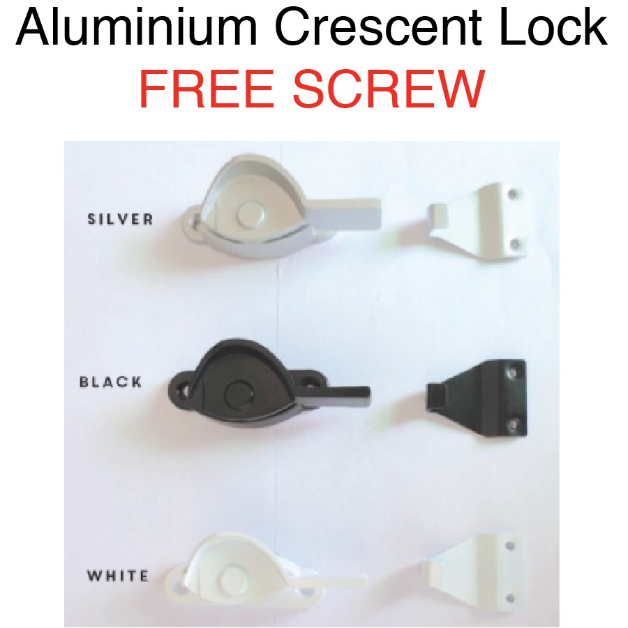 350 Sliding Glass Window Crescent Lock (Silver, White, Black) / Sliding ...