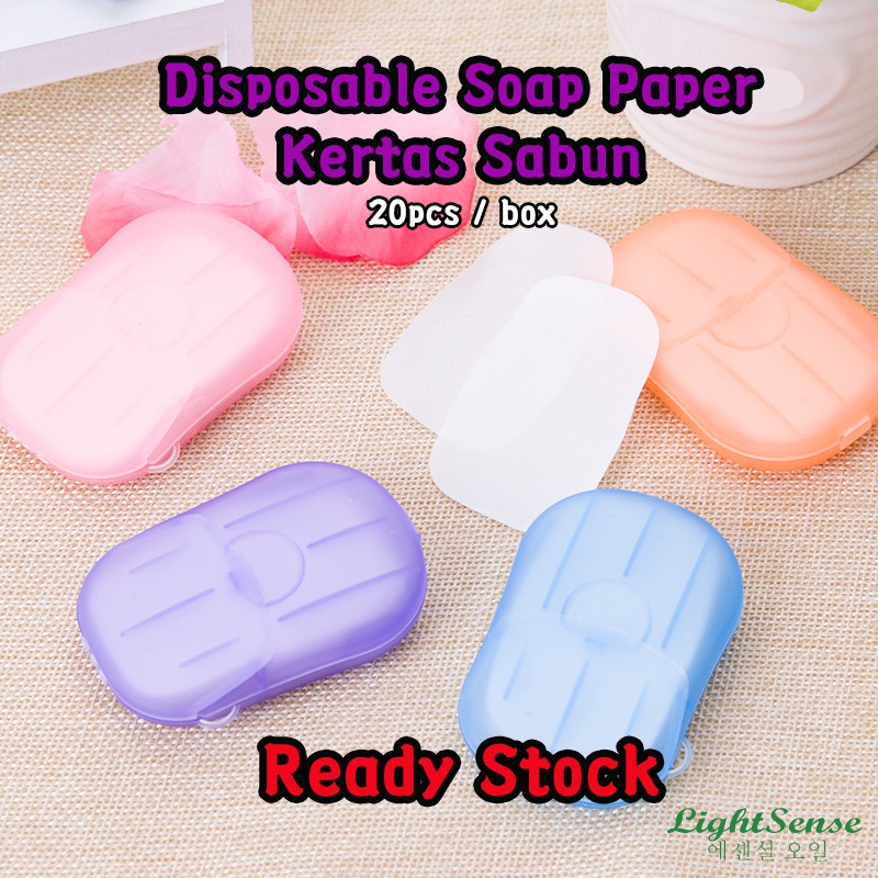Disposable Soap Paper 20pcs 1Box / Travel Carry Washing Hand Soap Paper ...
