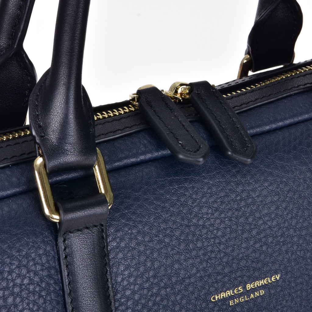 Charles Berkeley DURHAM Genuine Leather Briefcase Laptop Bag Document ...