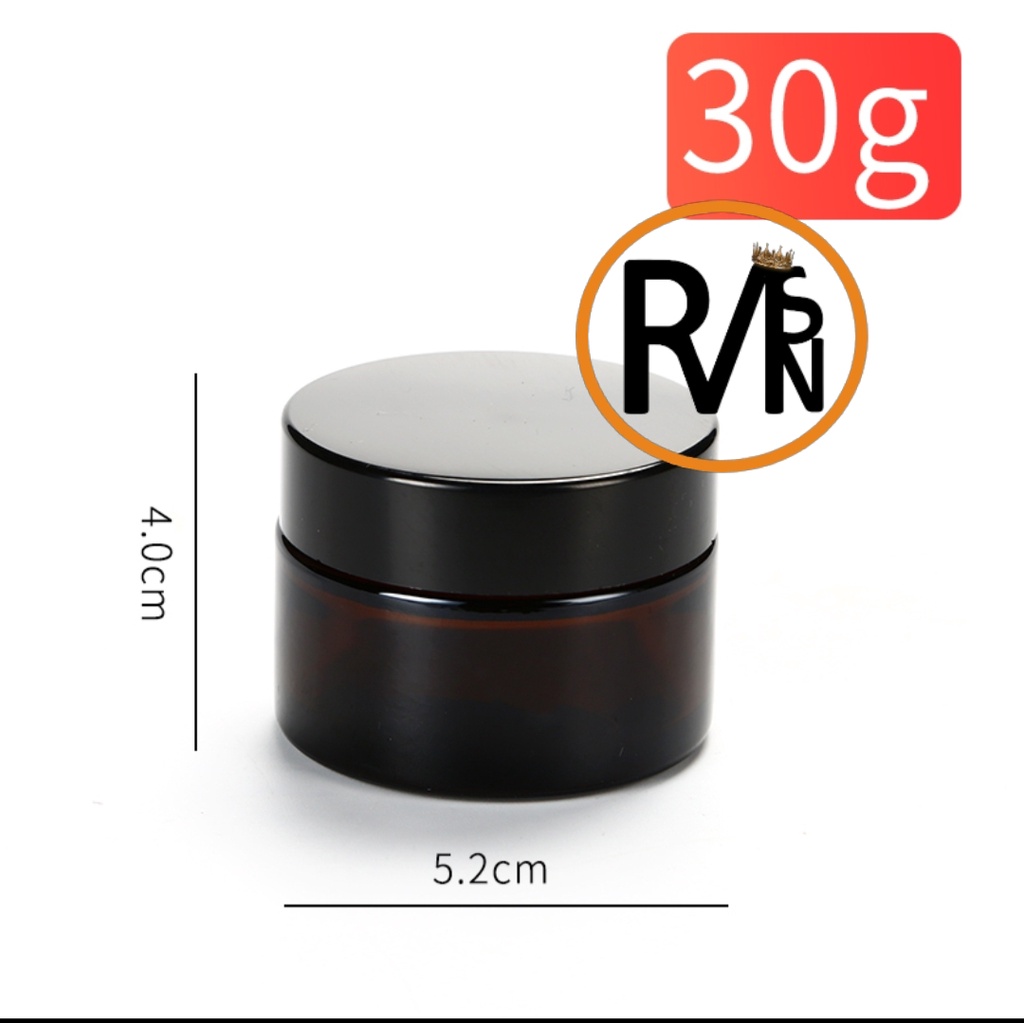 READY STOCK - 30g Frosted Glass Jar / Cream Jar / Cosmetic Jar with Silver Aluminium Lid ( 1 ...