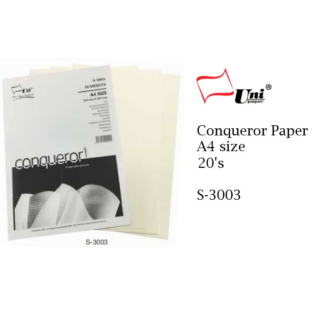 CONQUEROR Paper Conqueror A4 Size 100gsm 20 pieces CREAM COLOUR ...