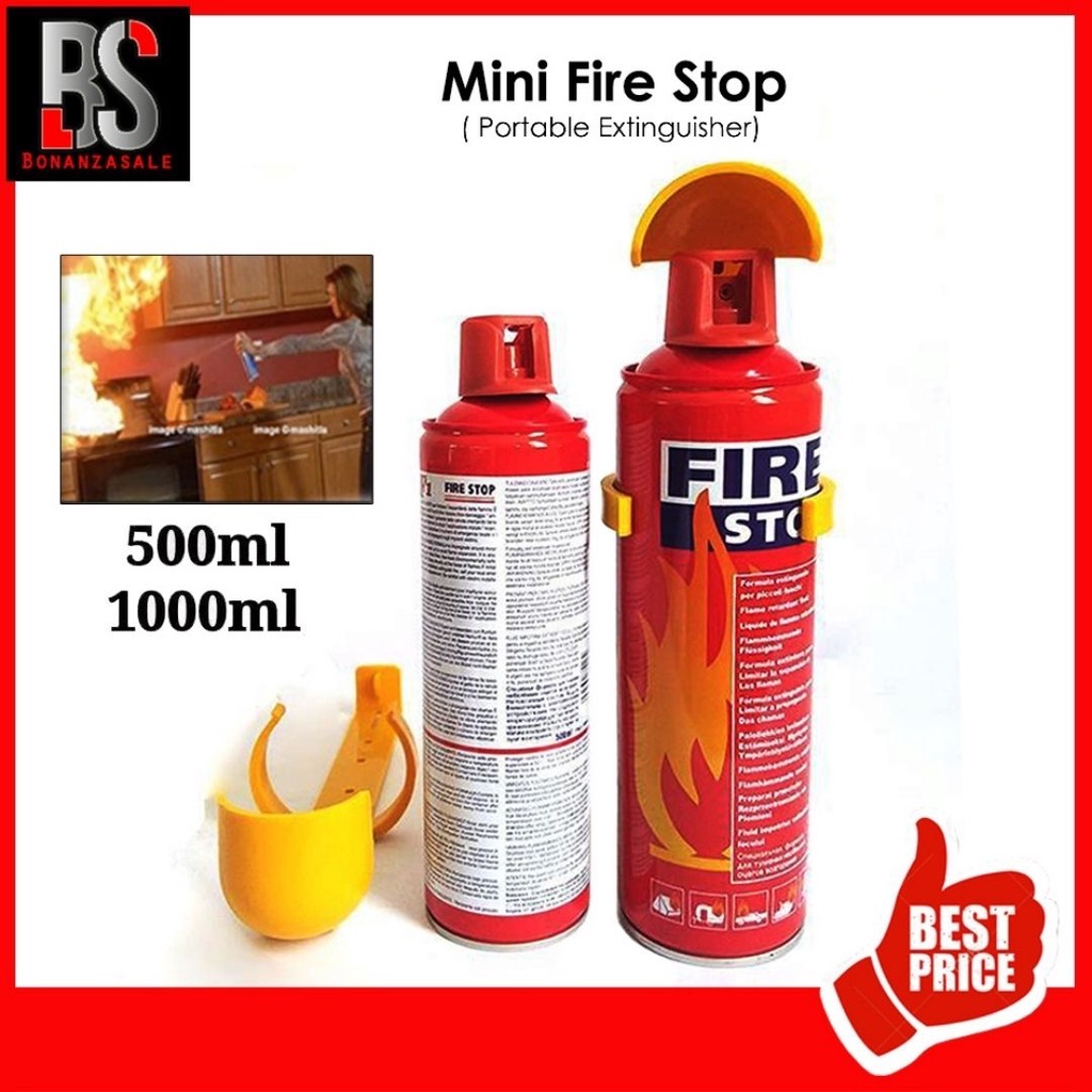 Mini Portable Fire Extinguisher Fire Stop [500ml/1000ml] **NO DELIVERY ...