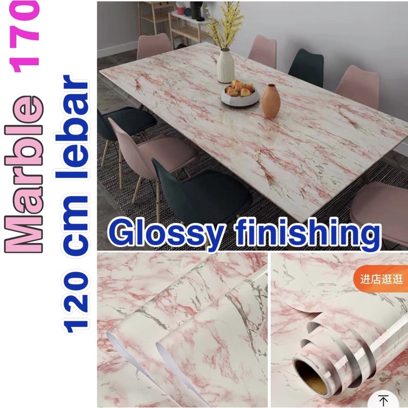 (Free pos) 120cm BIG marble sticker PVC LARGE wallpaper waterproof ...