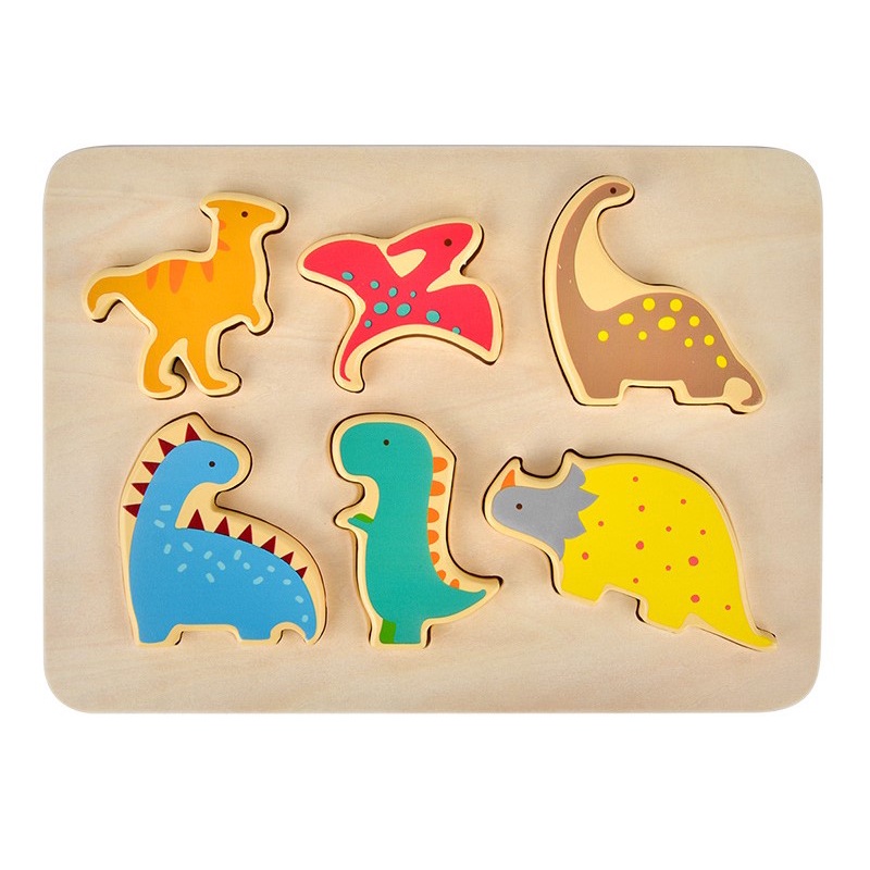 Small Cute Wooden Chunky Montessori Block Puzzle Children Kids Matching ...