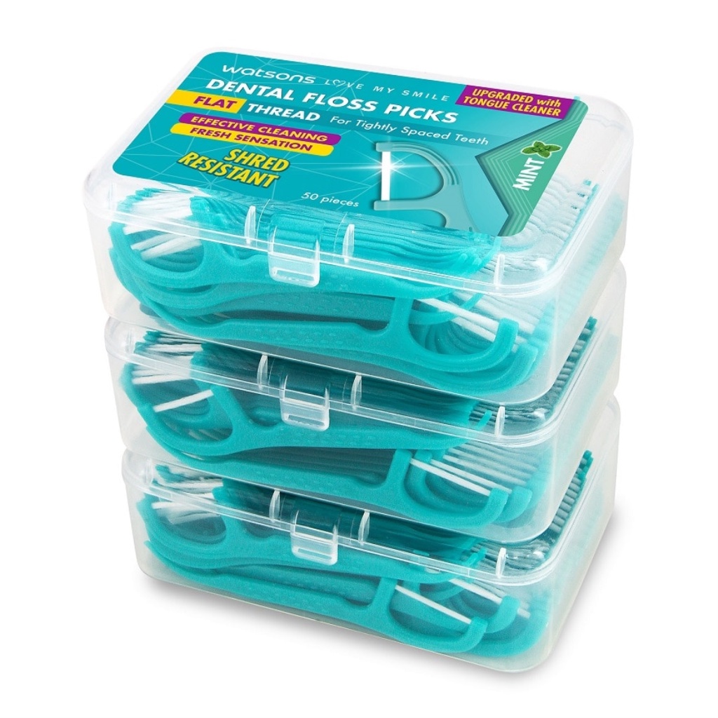 Watsons Mint Round Dental Floss (50's x 3 box) | Shopee Malaysia
