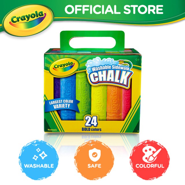 Crayola Sidewalk Chalk 24 Colors For Big Bold Outdoor Art Anti Roll ...