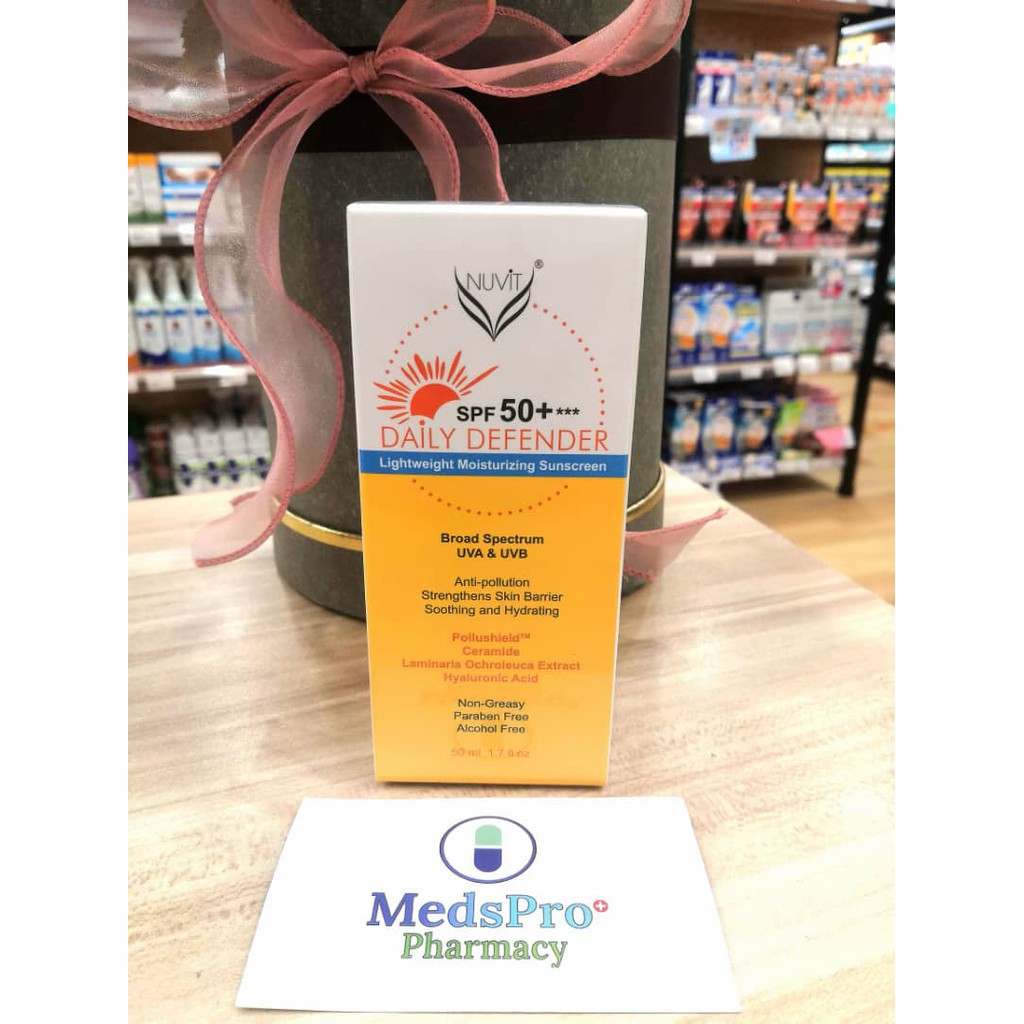 NUVIT DAILY DEFENDER SUNSCREEN SPF50+50ML(EXP 21/11/2025) | Shopee Malaysia