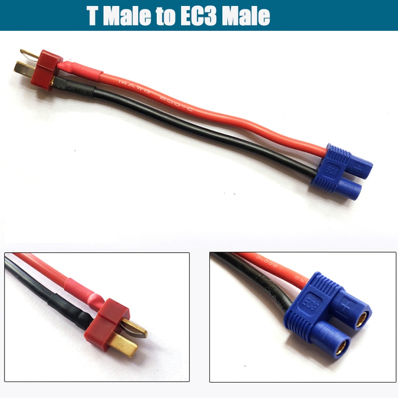 XT60 EC5 EC3 T Deans 4.0mm 3.5MM JST SM Tamiya Plug Female to Male Adapter Connectors 10 12 14 ...