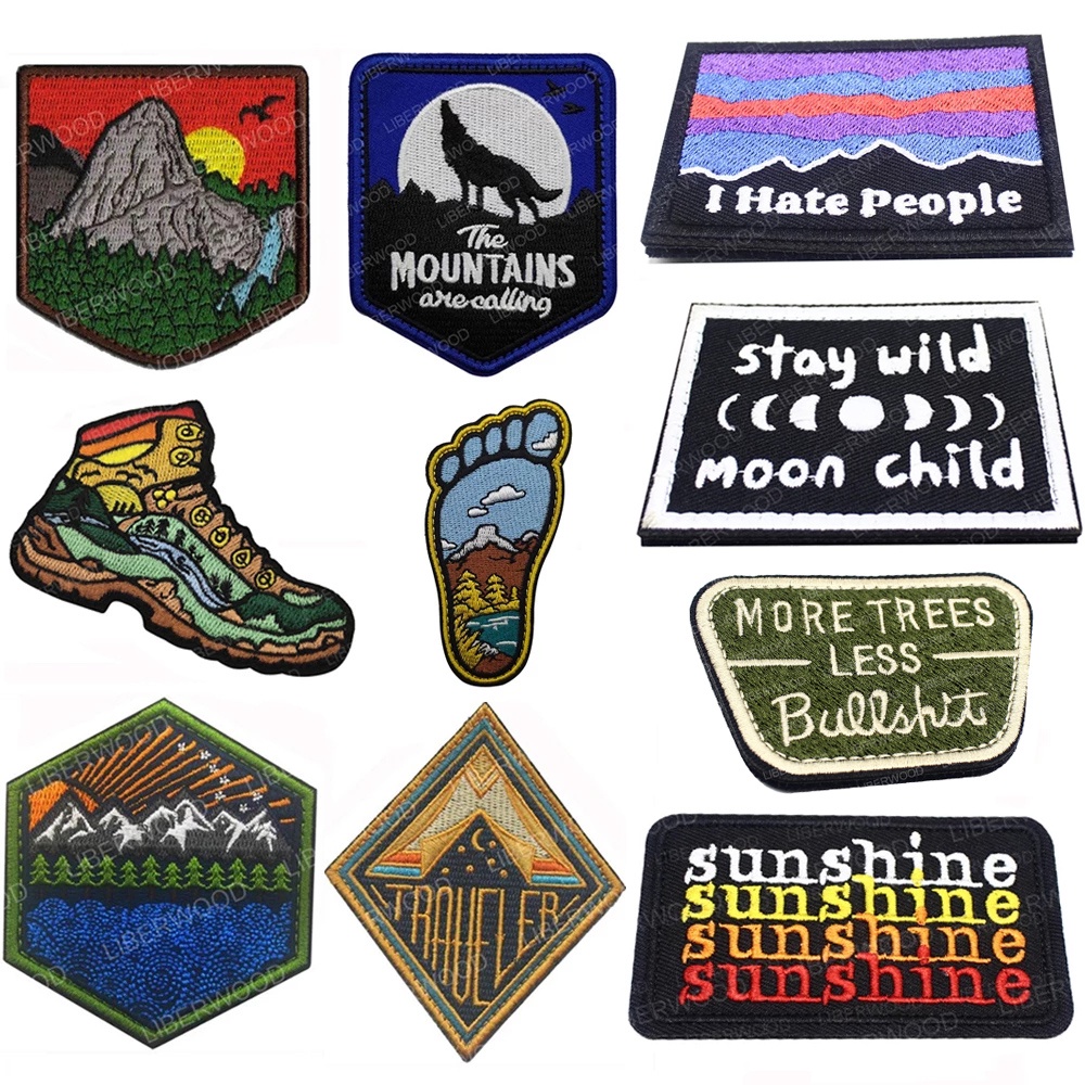 Outdoor Nature Moon Night Tent Camping Traveller Shoes Patch Adventure ...