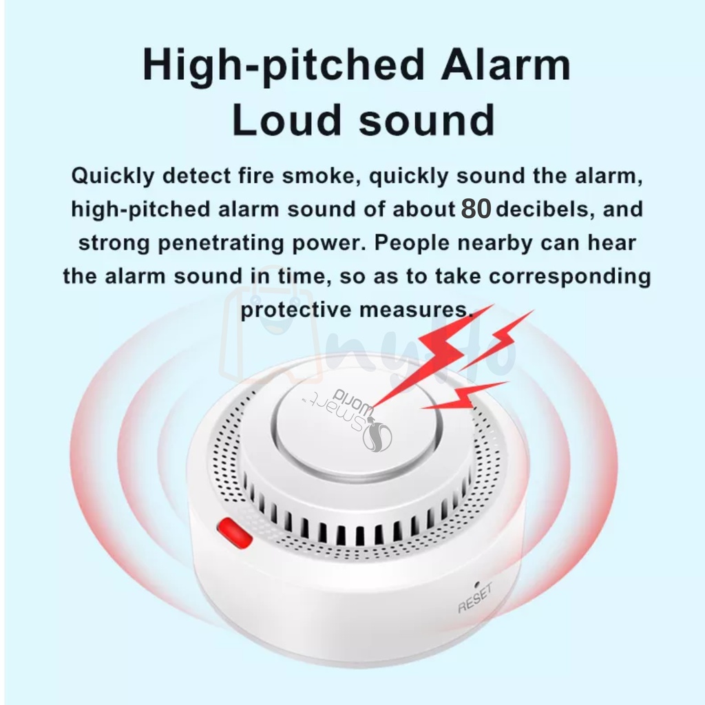 TUYA SMART WORLD WIFI Smoke Alarm Detector Standalone Smoke Fire Sensor ...