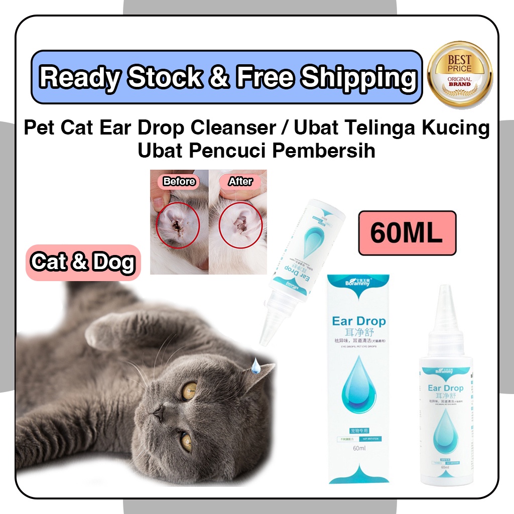 (Ready Stock)Pet Ear Cleanser/Cat Ear Drop Supplement/Earmite Ubat ...