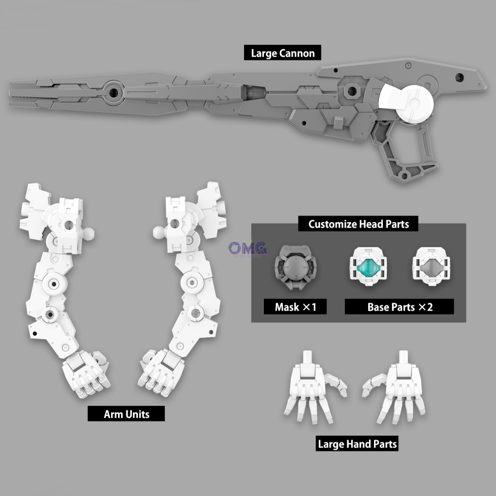 Bandai 30MM 1/144 Option Parts Set 11 (Large Cannon / Arm Unit) 64011 ...