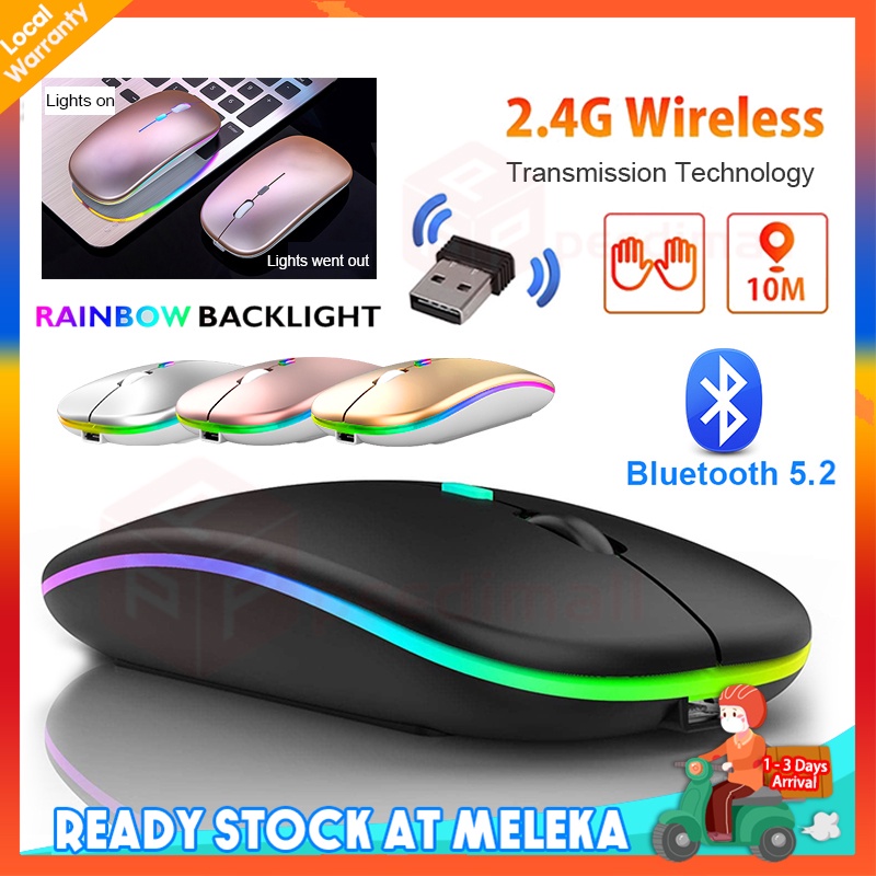 Wireless Mouse Bluetooth 2.4Ghz Receiver Rechargeable Mouse Receiver ...