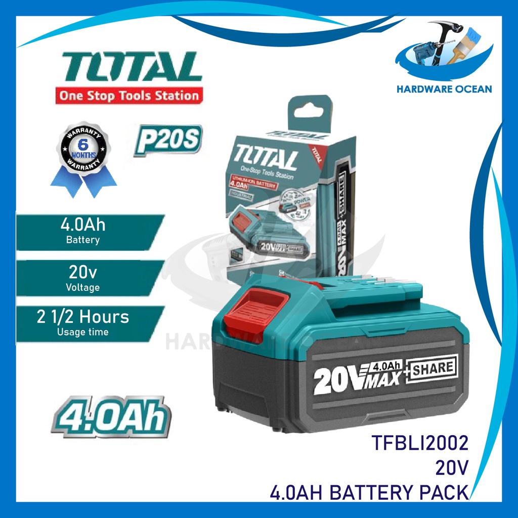 Total Battery 20V 12V TFBLI20011 2.0Ah 4.0Ah 1.5Ah Bateri Total 20V ...