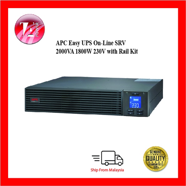 [PRE ORDER] APC Easy UPS On-Line SRV 2000VA 1800W RM 230V with Rail Kit (SRV2KRIRK-E) | Shopee ...