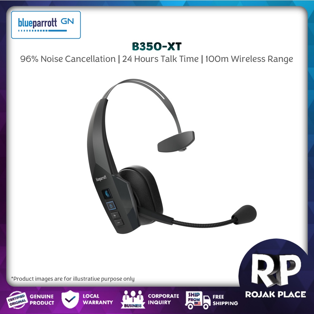 Blueparrott B350-XT Headset Wireless Industrial Bluetooth Monaural ...