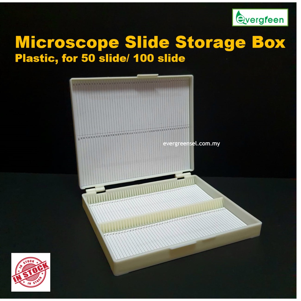 Microscope Slide Storage Box, Plastic, for 50 slide/ 100 slide | Shopee ...