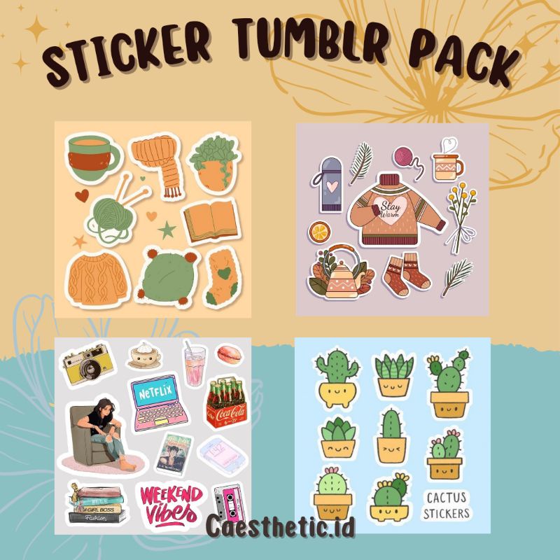 Aesthetic TUMBLR STICKER - HP LAPTOP STICKER - TUMBLR PACK STICKER ...