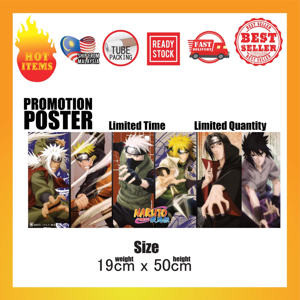 （READY STOCK)Naruto Long Poster | Boruto | Akatsuki | Japanese Anime ...