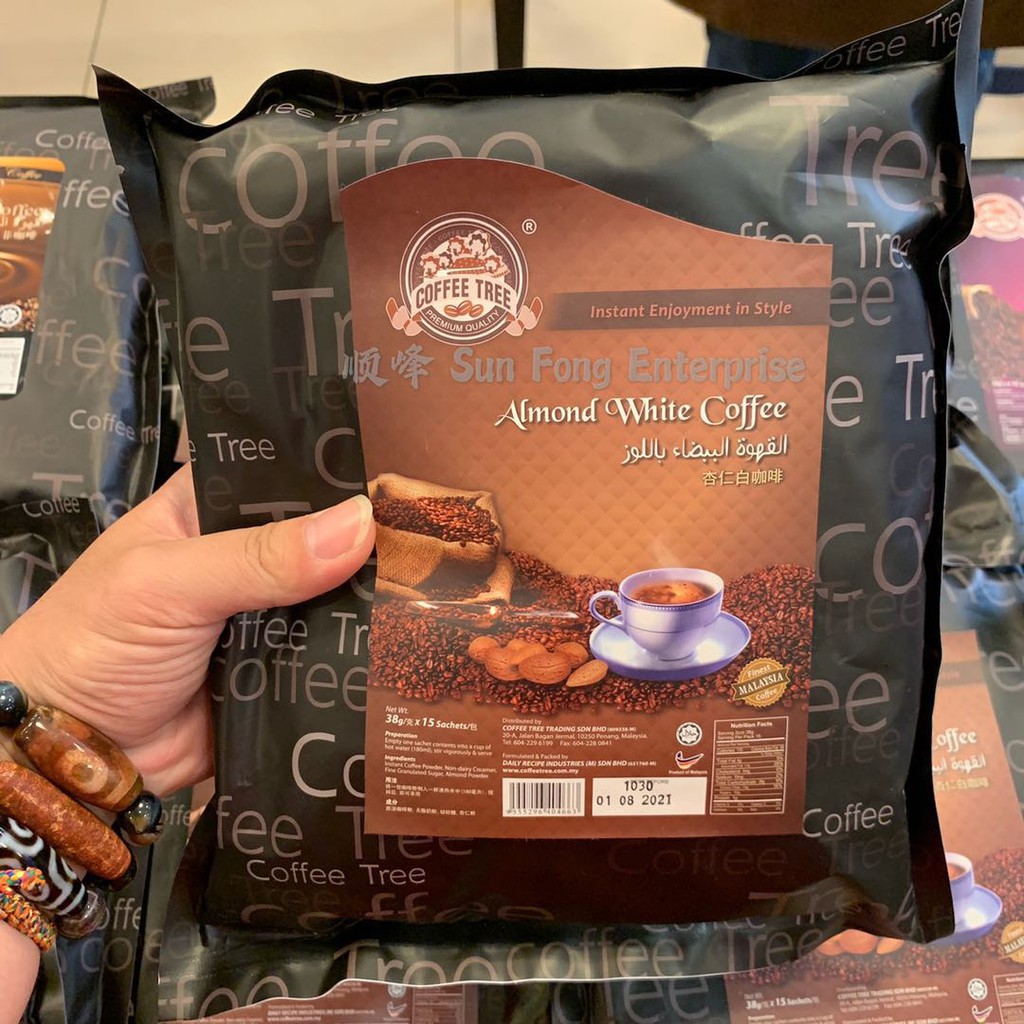 Coffee Tree ALMOND White Coffee PREMIUM Halal 咖啡树 杏仁咖啡 特级版 15s X 38g 清真 ...