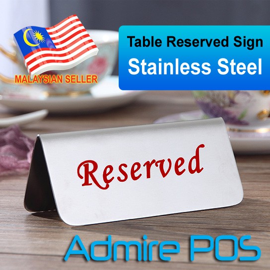 Reserved Sign Table Top Tag Stainless Steel Signage Red Black | Shopee ...