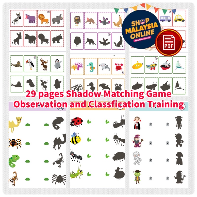 Montessori Activity Shadow Matching Learn Animals Learn Insects Learn ...