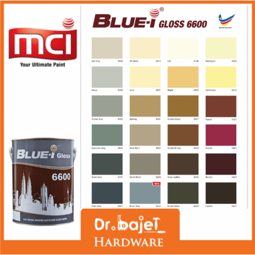 1L MCI Paint BLUE-I GLOSS 6600 High Gloss Finish Colours 1L CAT BESI ...