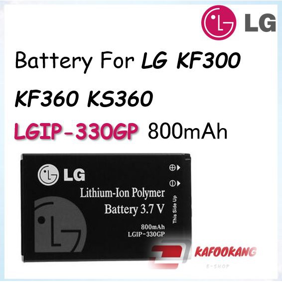 100% Original LG KF300 KF360 KS360 Battery 800mAh LGIP-330gGP | Shopee ...