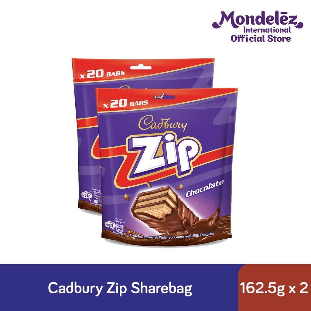 Cadbury Zip Big Singles Chocolate Wafer (32g x 3/160g x 2) | Shopee ...