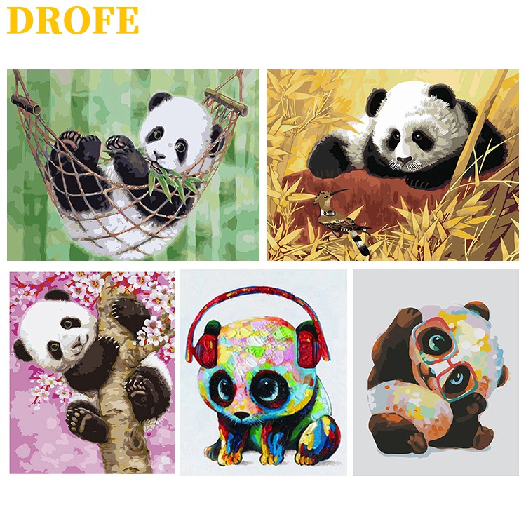 DROFE Panda Paintings Collection Paint By Number For Wall Art On Canvas ...