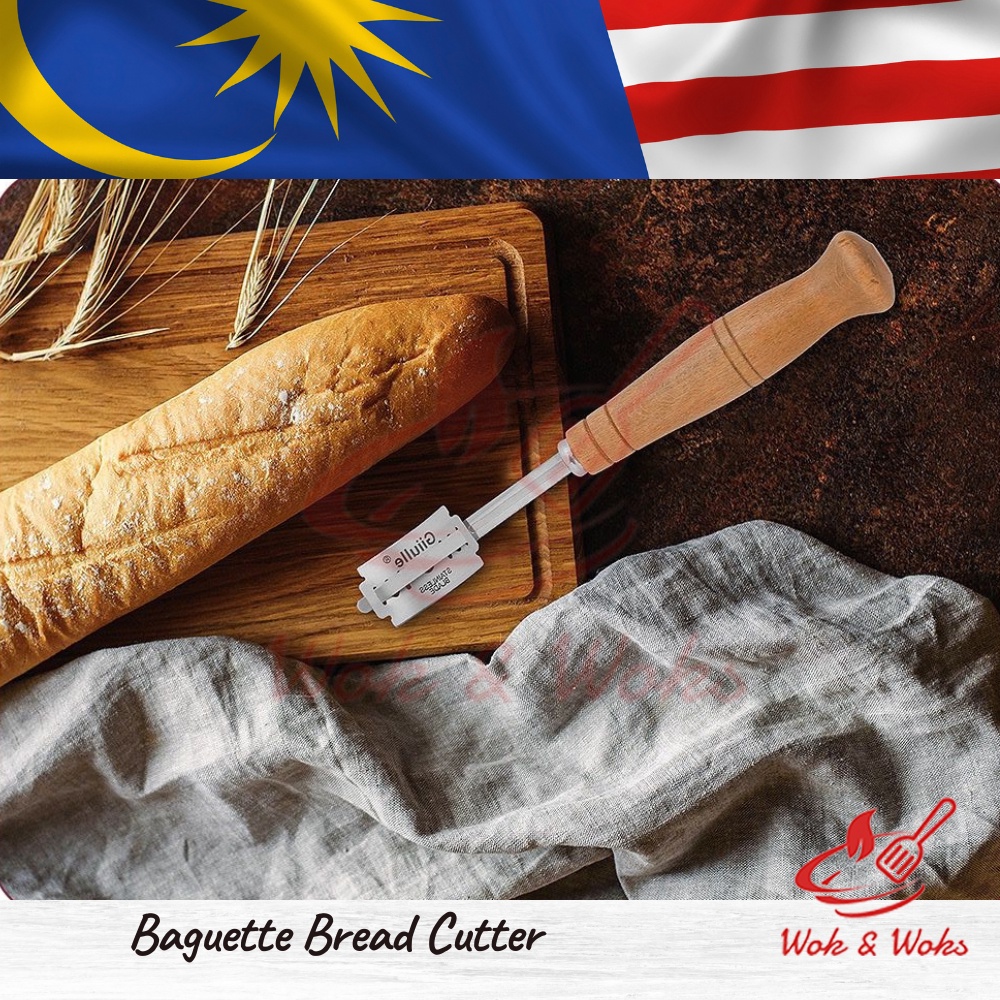 French Baguette Bread Cutter / Pisau Roti Baguette Perancis | Shopee ...