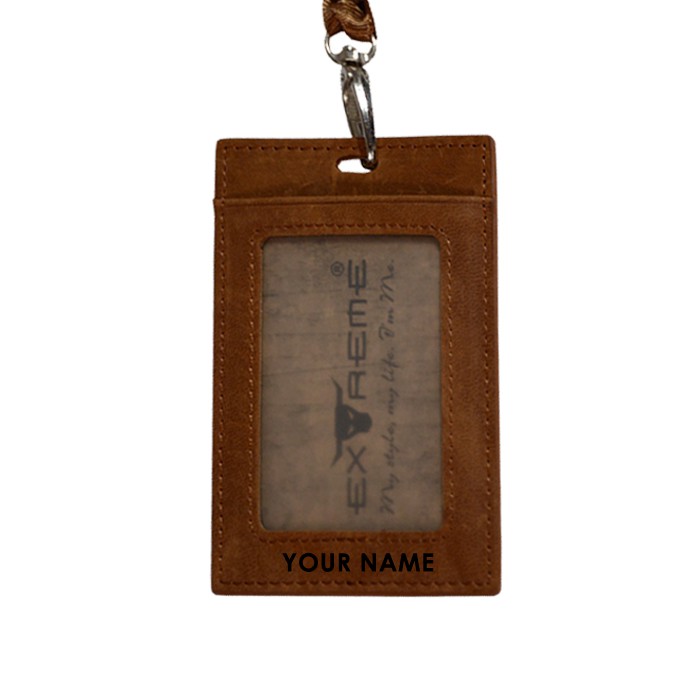 [Extreme] Leather ID Tag Card Case Holder with Custom Name | Identity ...