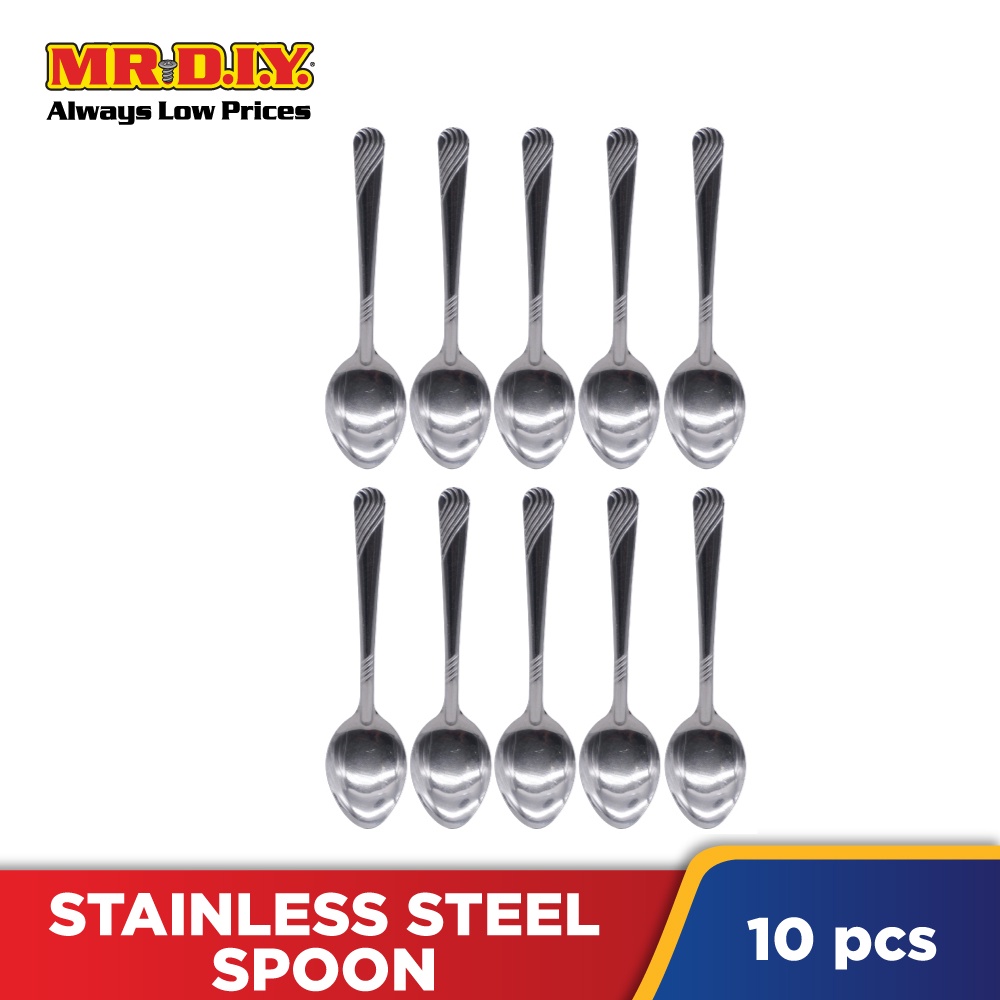 (MR. DIY) Stainless Steel Spoon 10 PCS | Shopee Malaysia