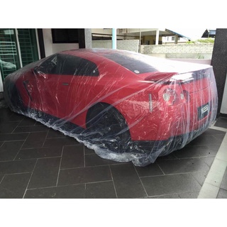 Transparent Car Cover Car Plastic Body Cover Penutup Kereta Selimut ...