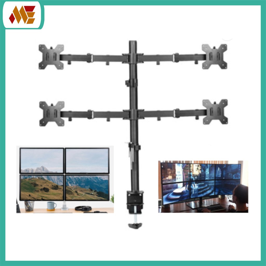 Quadruple Monitor Arm With Height Adjustment/4 Monitor Stand /LED Arm ...