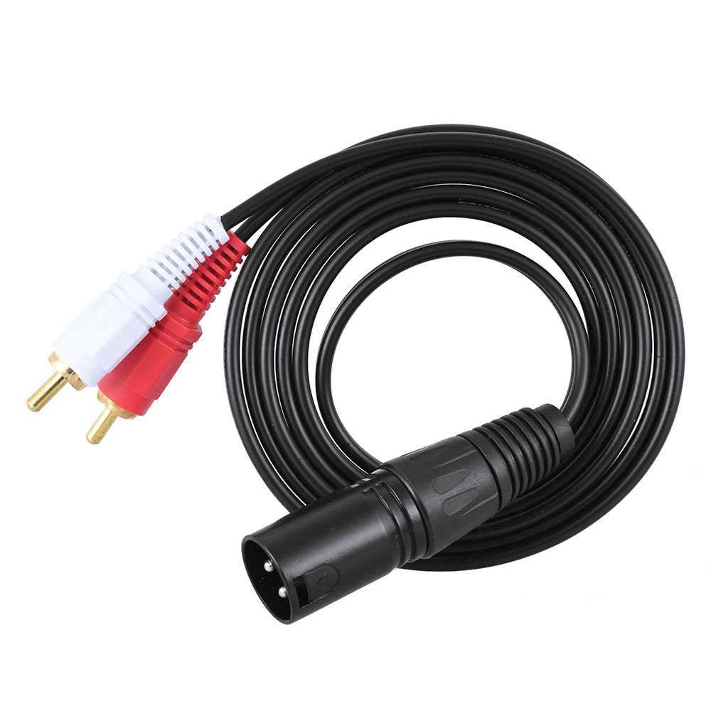 Stereo Audio Splitter Patch Y Cable Cord 1 XLR Male to 2 RCA Male Plug ...