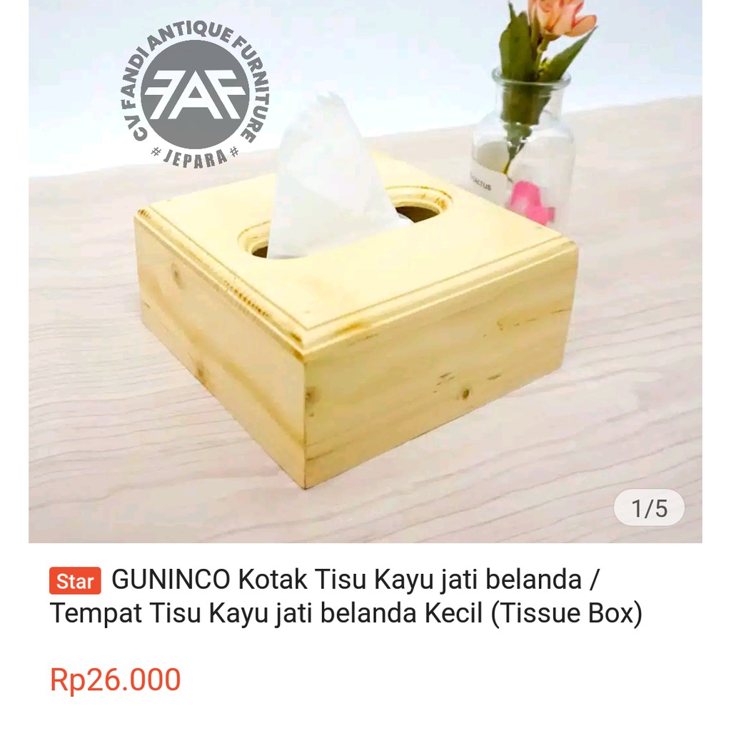 KAYU Gunico Dutch Teak Wood tissue box/Small Dutch Teak tissue box ...
