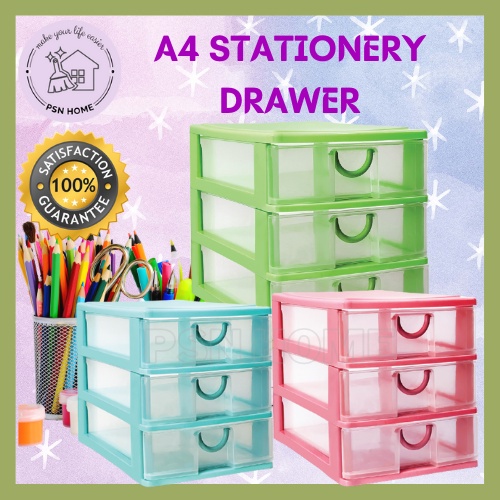 Stationary Cabinet A4 size Plastic Container Storage Stackable Drawer ...