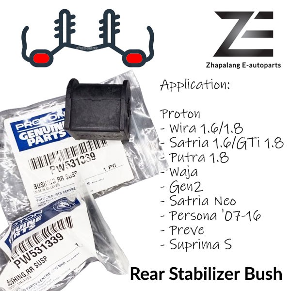 (Pair) Original Proton Rear Stabilizer Bush Wira Satria Neo Gen2 ...