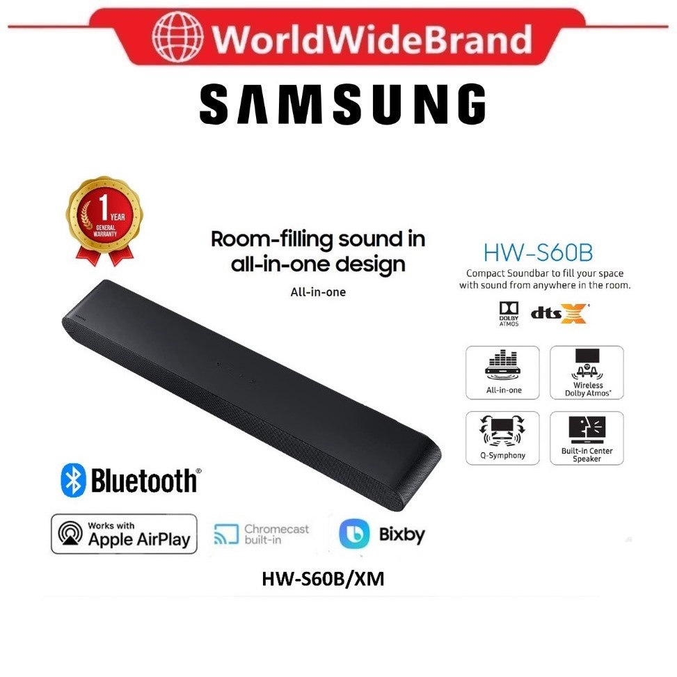Samsung HW-S60B Lifestyle Soundbar / Wireless / Wi-Fi and Bluetooth ...