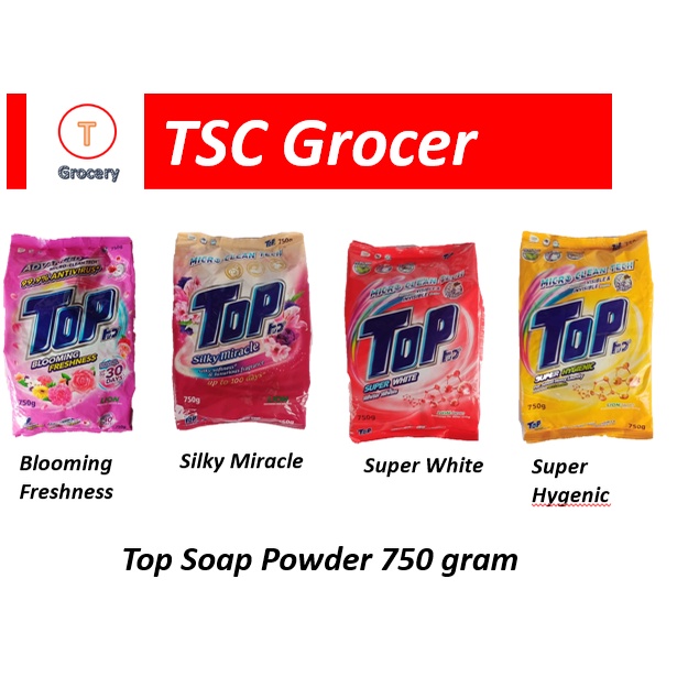 Top Soap Powder 750gram (Super White /Super Hygienic/Silky Miracle ...