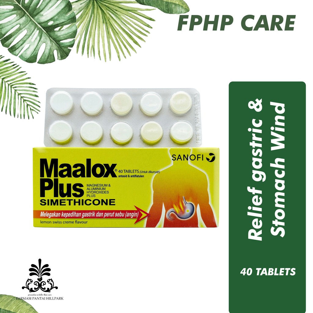 Maalox plus simethicone (40 tabs) | Shopee Malaysia