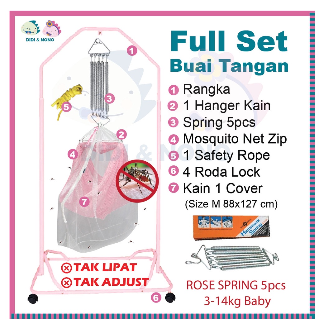 VIVA Spring cot WITH 7pcs SPRING buaian motor and NET cover rangka ...