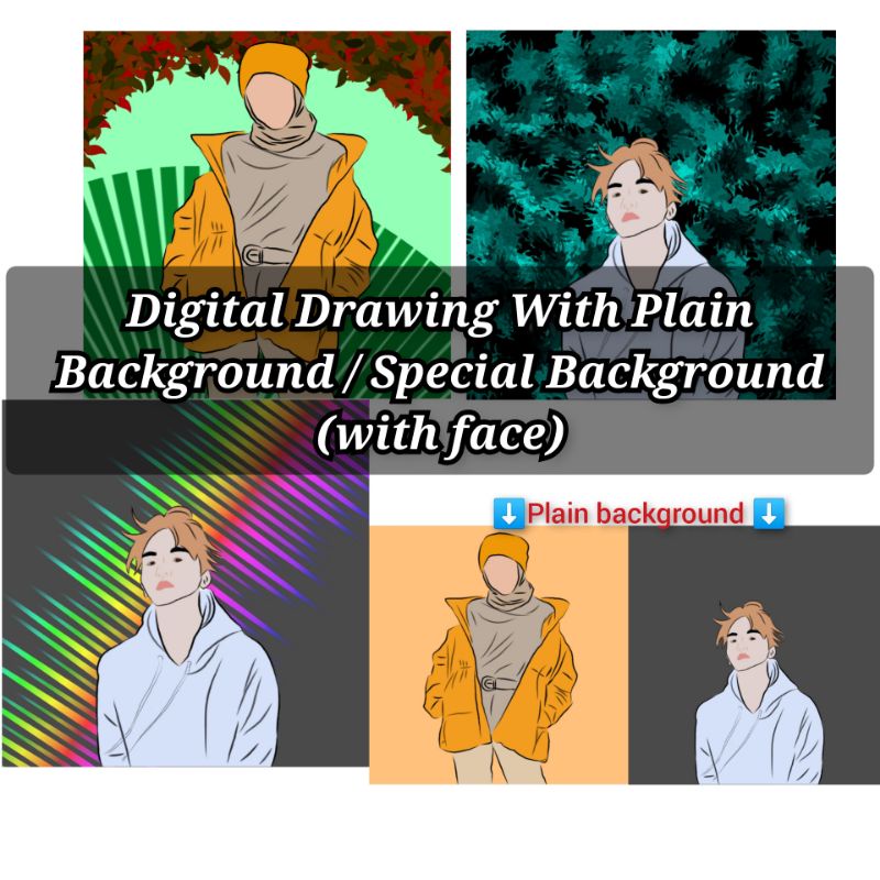 Lukisan digital/lukisan potrait (with face) | Shopee Malaysia