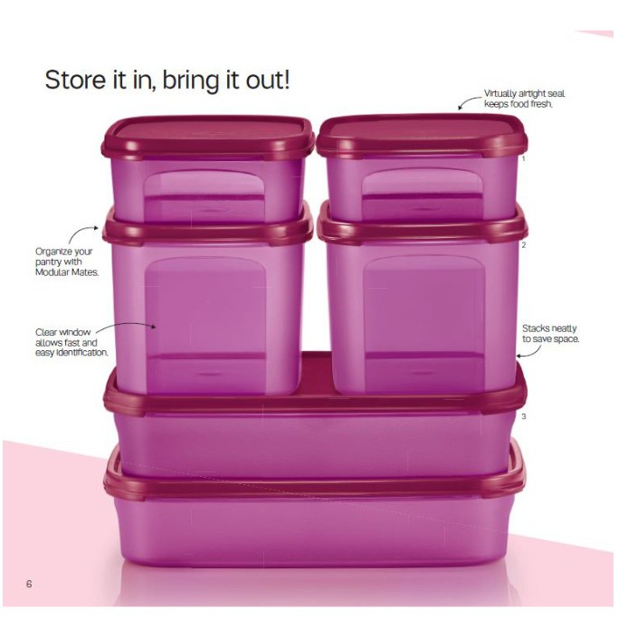 Tupperware Mega Modular Set With Gift Box (6pcs) | Shopee Malaysia