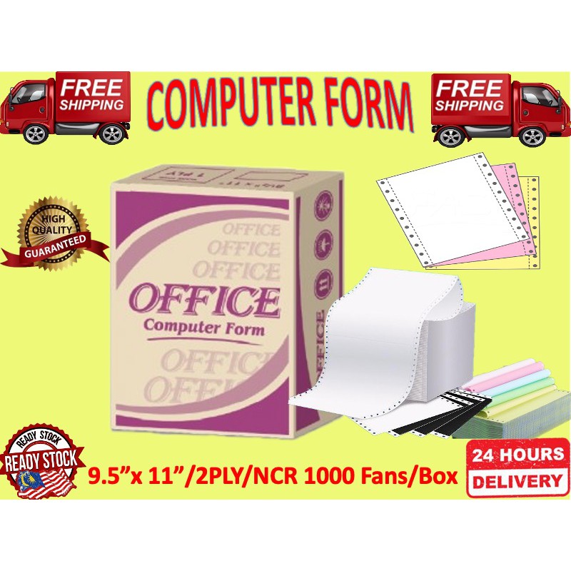 Computer Form 9.5" x 11" 2Ply -NCR 1000 Fans /Box / w | Shopee Malaysia