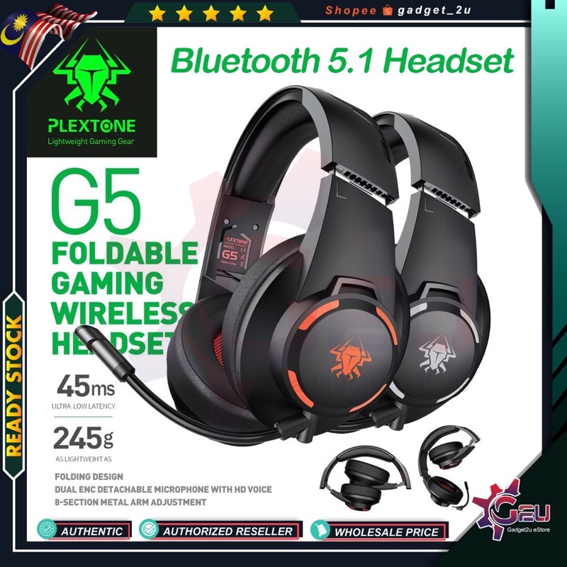 Original Plextone G5 Wireless Headphone Bluetooth 5.1 Gaming Headset ...